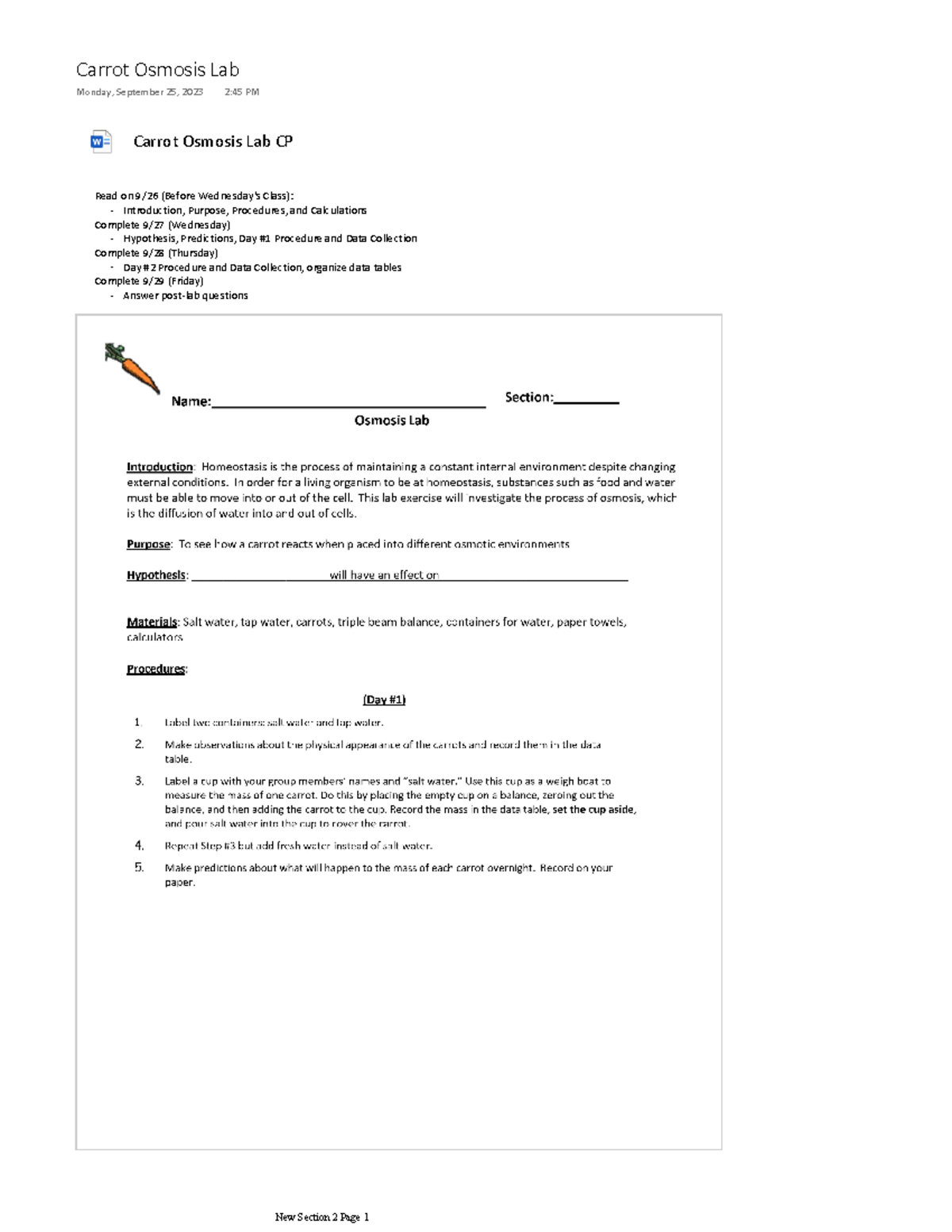 Carrot osmosis - 0. 5% What The Th It became smaller and rougher ...