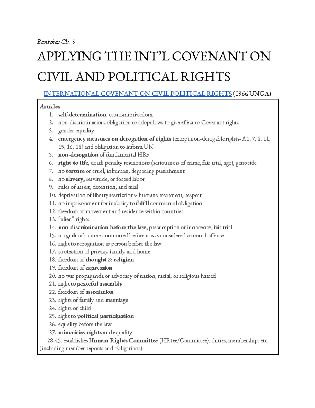3. applying the Iccpr - lecture and reading notes for Steve Swerdlow's ...