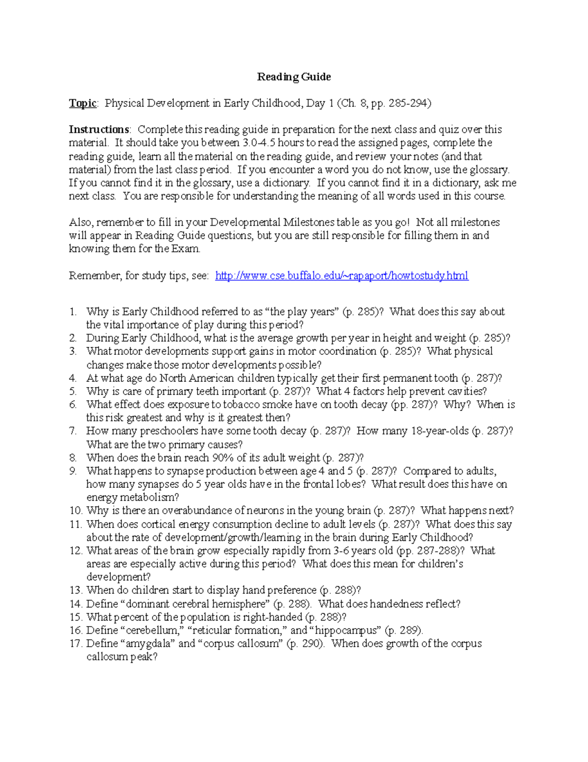 15 EC Physical 1 - Trent Maurer, Ph.D - Reading Guide Topic : Physical ...