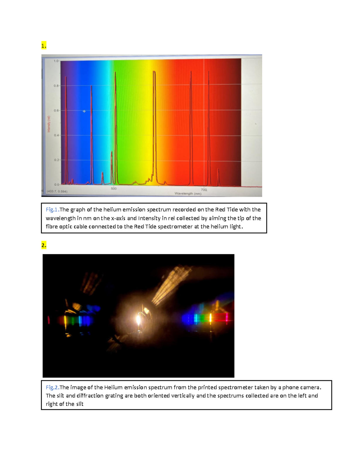 Lab 5 Diffraction - My lab 5 submission - 1. 2. Fig.1 graph of the ...