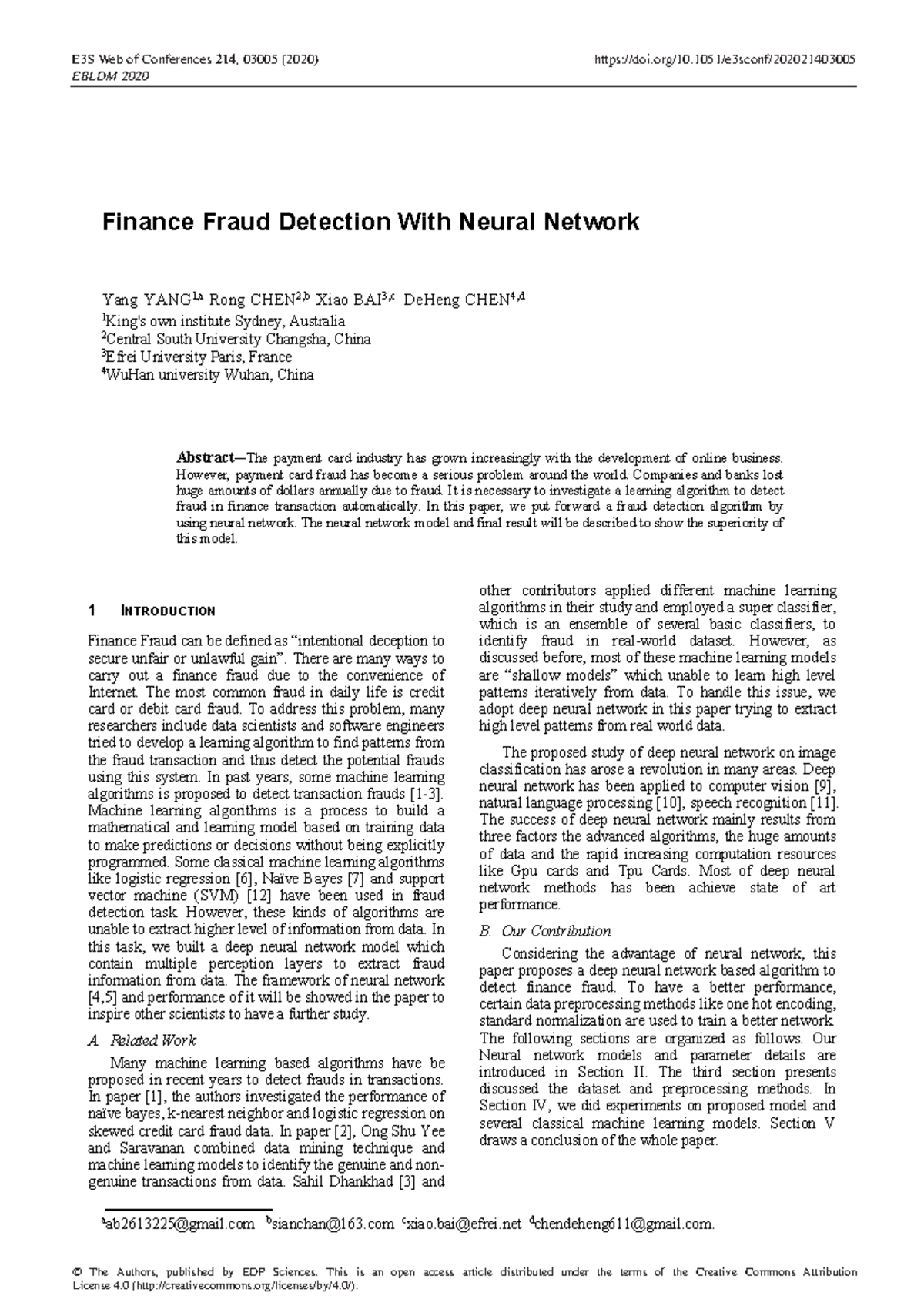 Finance Fraud Detection With Neural Network - a ab2613225@gmail ...