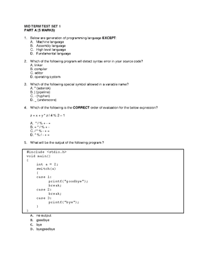 Soalan C Programming Clinic Jawapan - Pusat Asasi UiTM Dengkil Instructions to students 1. The ...
