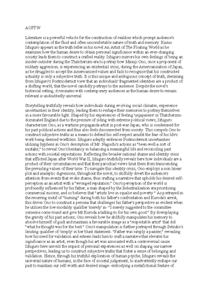 Father and Child Extra Notes - Module C — Craft of Writing Father and ...