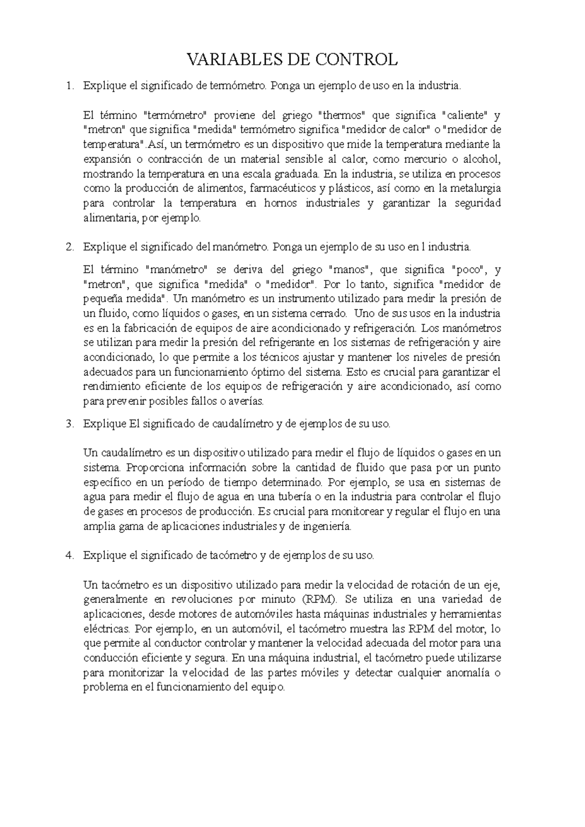 Variables DE Control - estadistica general - VARIABLES DE CONTROL ...