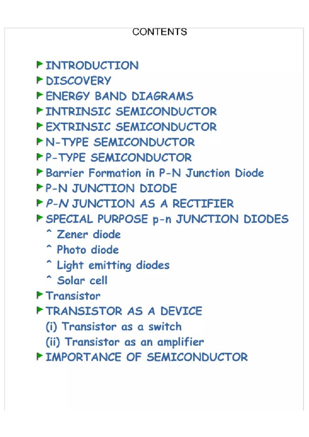 Semicondutor project pdf - Physics Class XII - Studocu