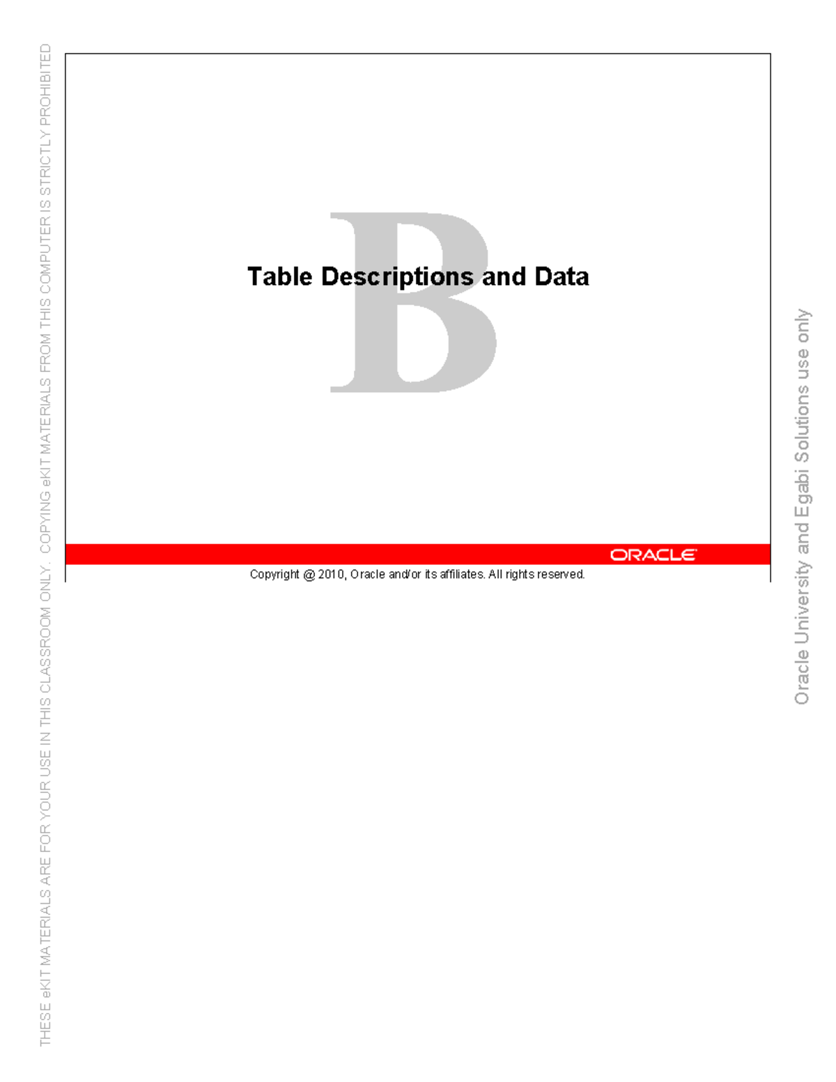 D52601 GC21 appendix B - Advanced PL/SQL Oracle Database 11g KIT ...