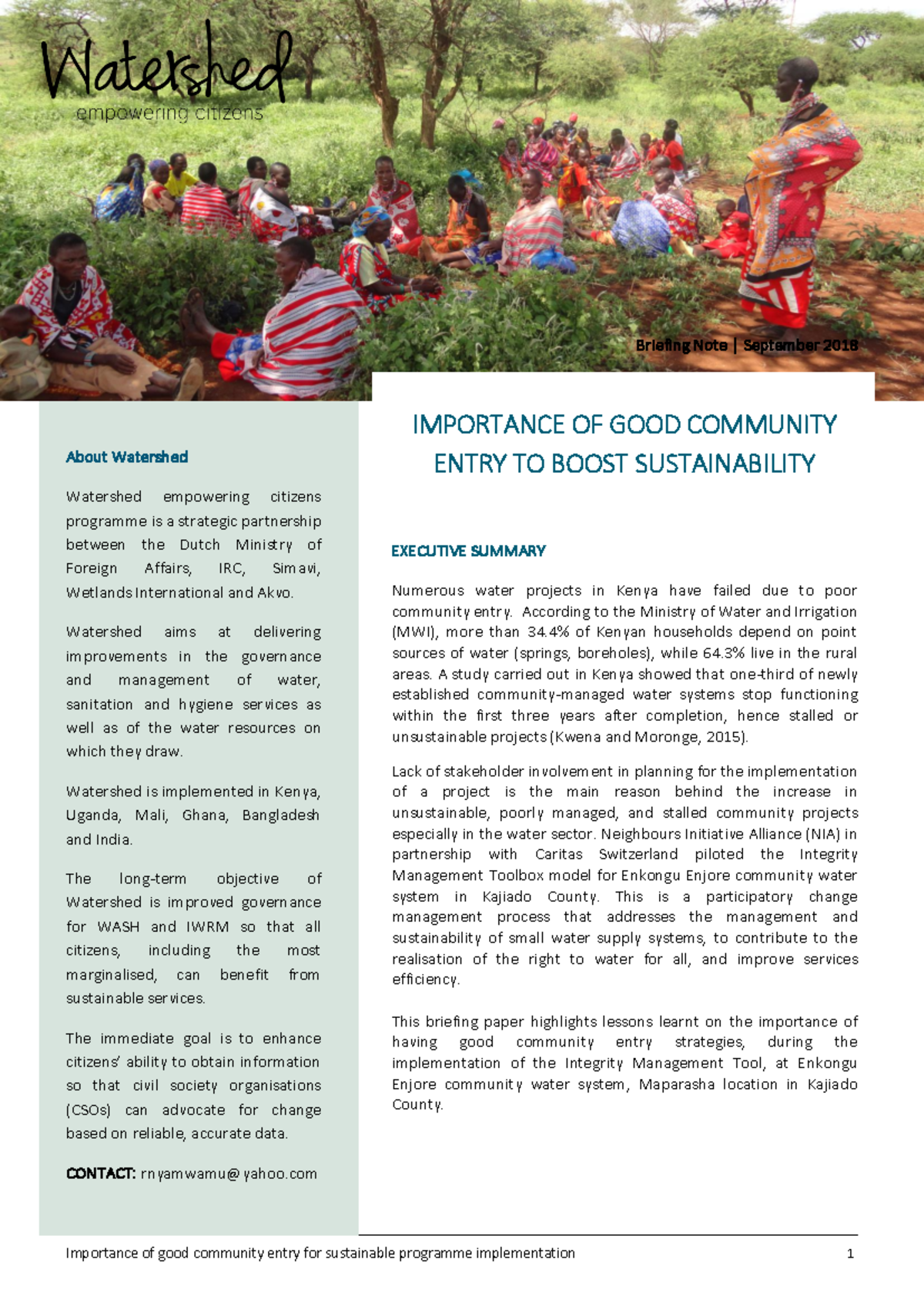 Importance-of-good-community-entry-to-boost-sustainability Kenya ...
