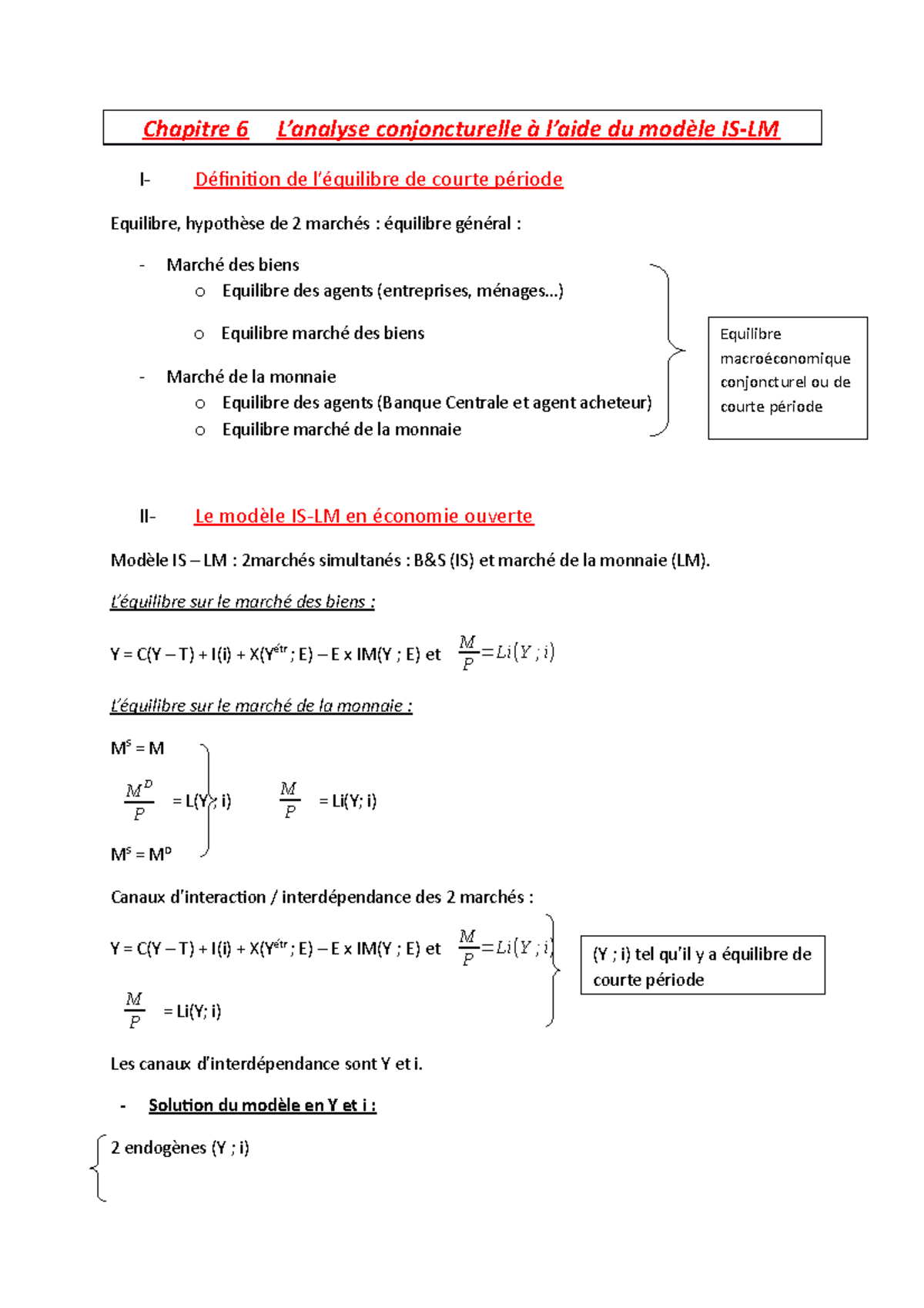 Macro-chap-6 - Chapitre 6 L’analyse conjoncturelle à l’aide du modèle ...