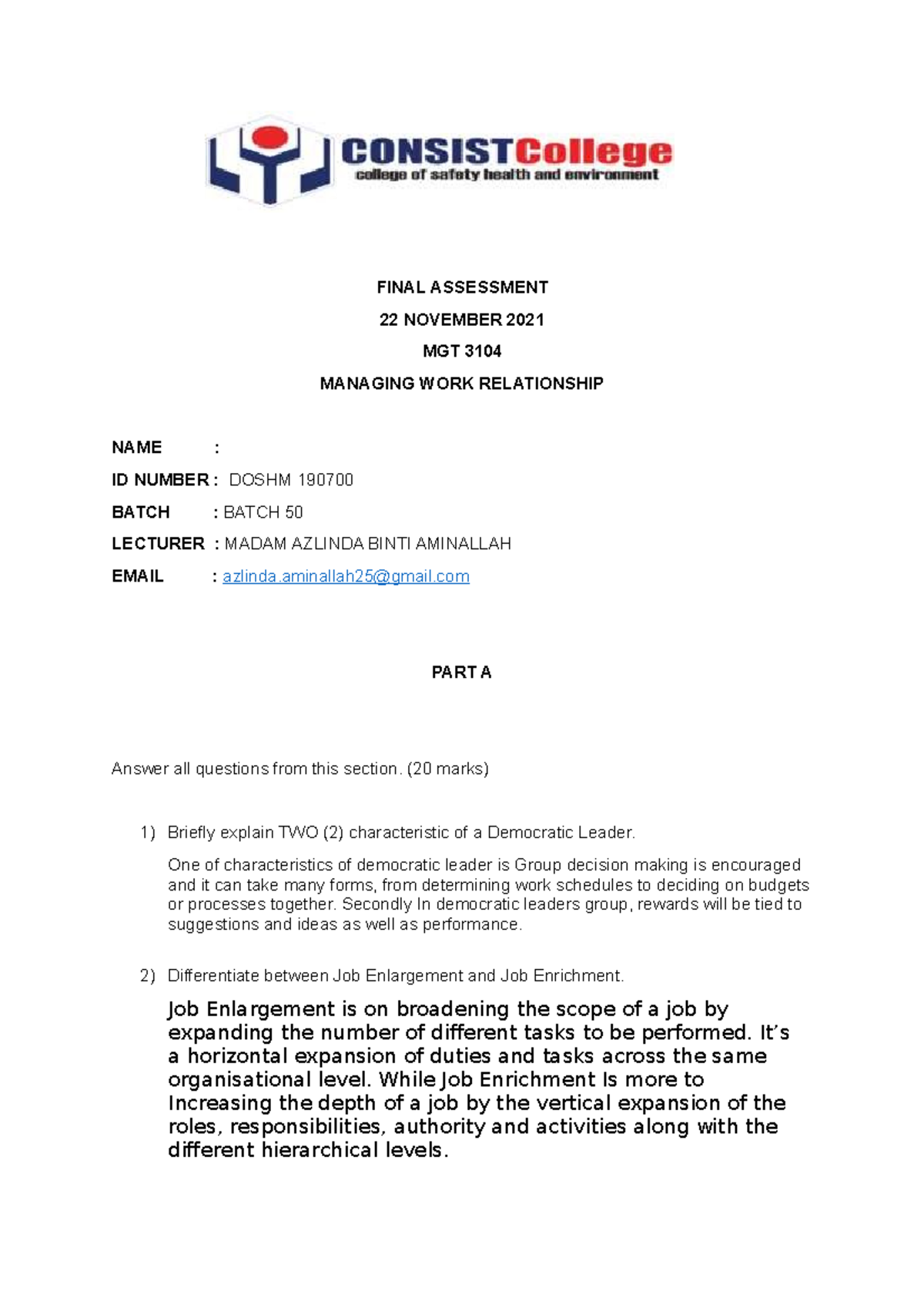 Final Assessment Template copy - FINAL ASSESSMENT 22 NOVEMBER 2021 MGT ...