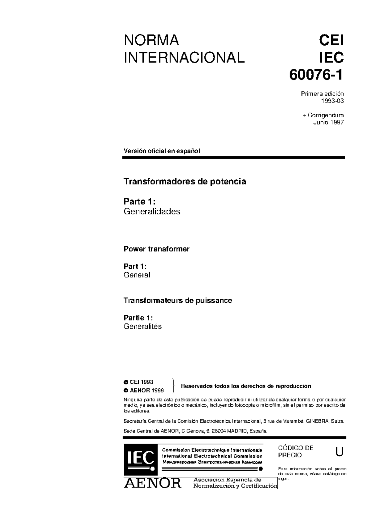 IEC-60076-1 - normas - NORMA CEI INTERNACIONAL IEC 60076- Primera ...