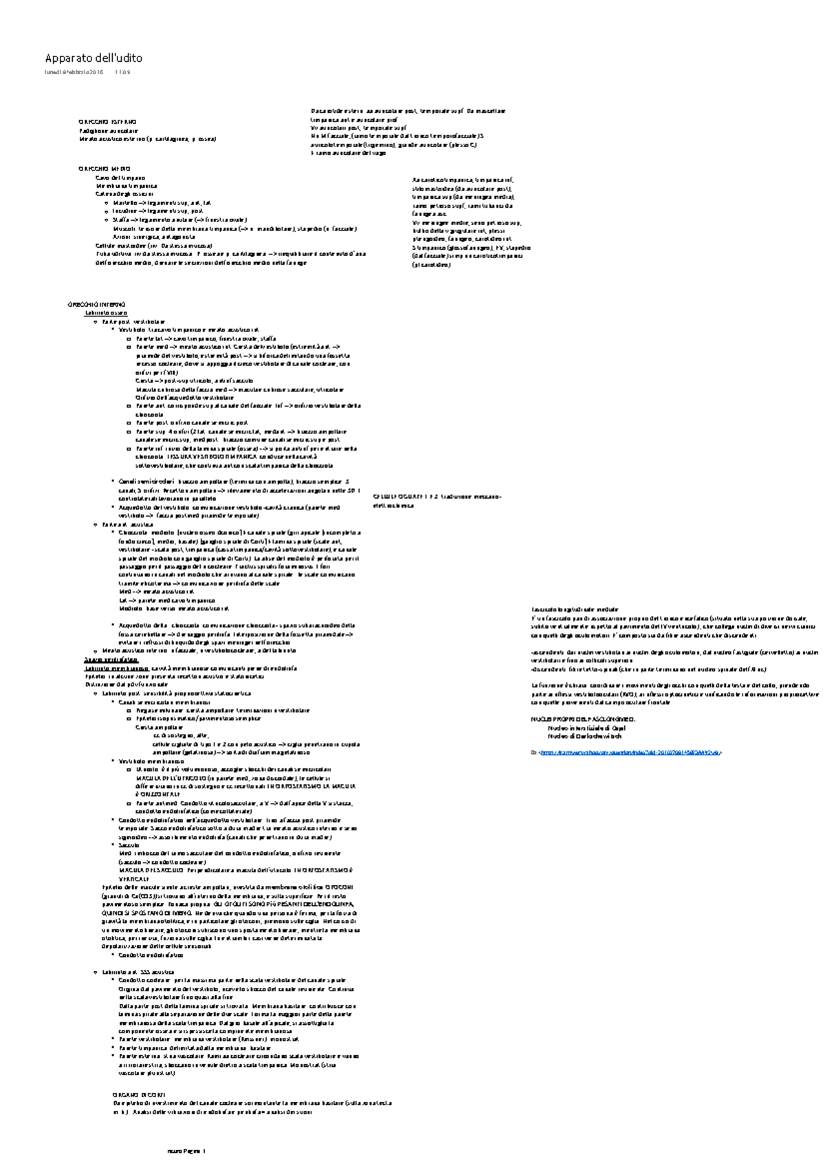 Appunti - Neuro-udito vestibolo - Anatomia Umana - Warning: TT: undefined function: 32 Warning ...