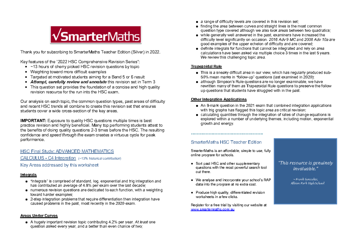 ADV 2022 HSC CRS C4 - Practice - Thank you for subscribing to ...