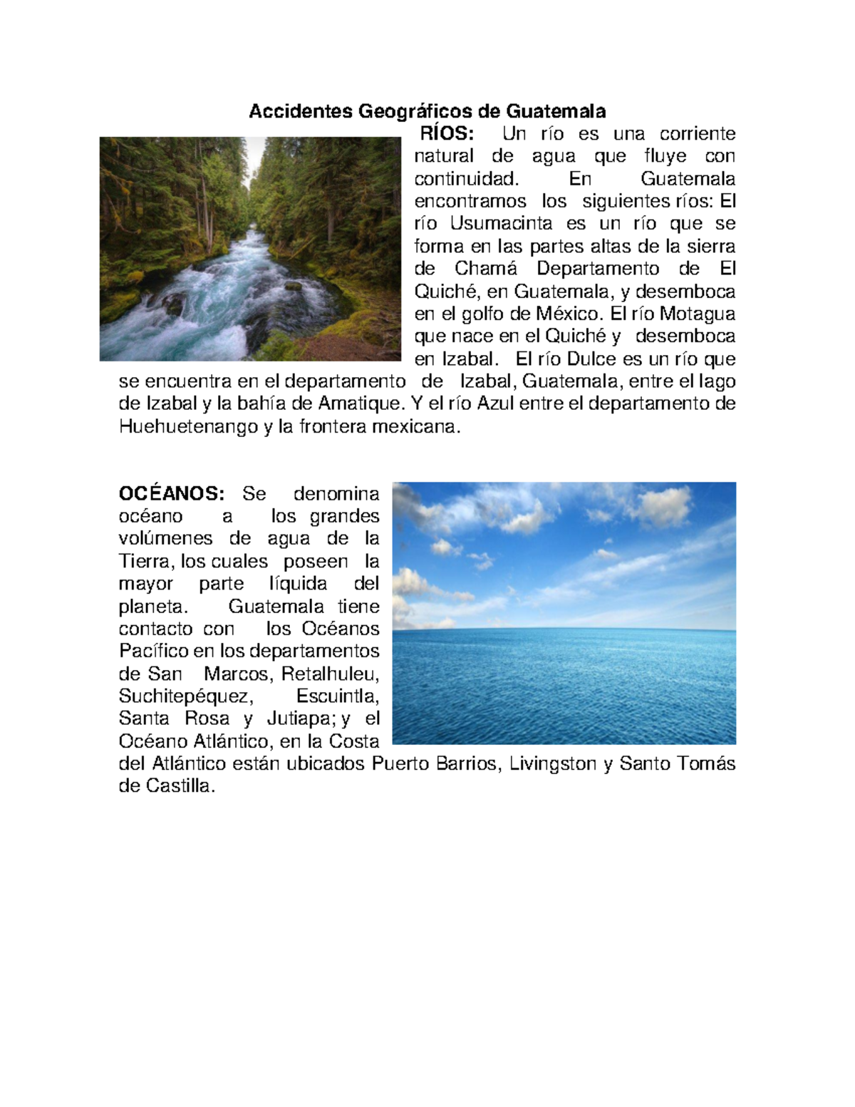 Accidentes Geográficos Para Niños