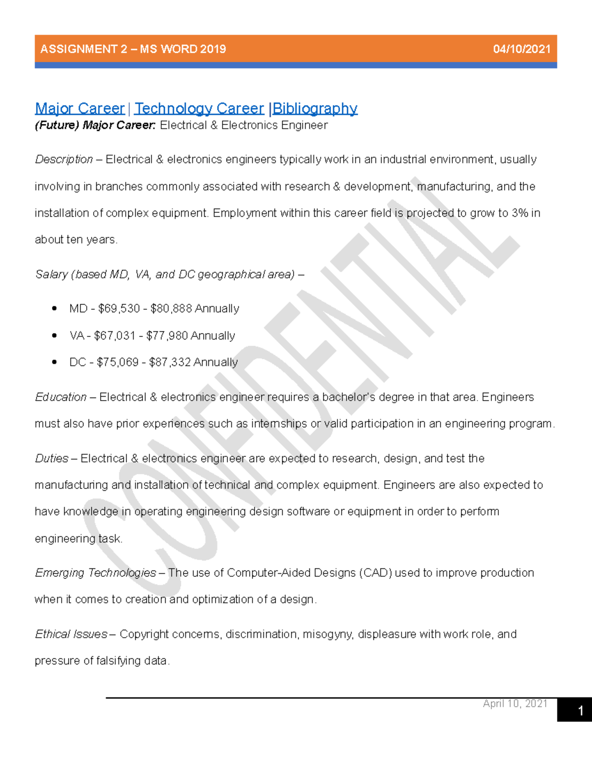 Assignment 2 - Programming Design - April 10, 2021 ASSIGNMENT 2 – MS ...