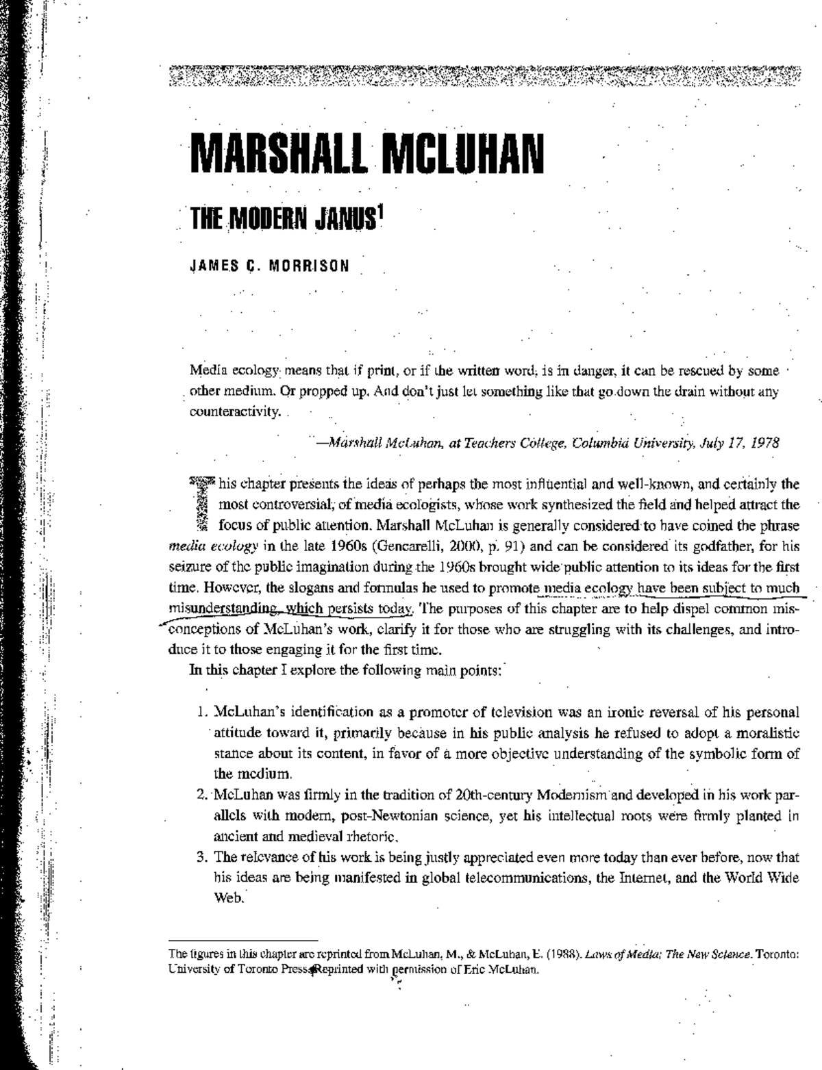 Morrison 2012 marshall mcluhan - MARSHALL MCLUHAN THE MODERN JANUS 1 ...