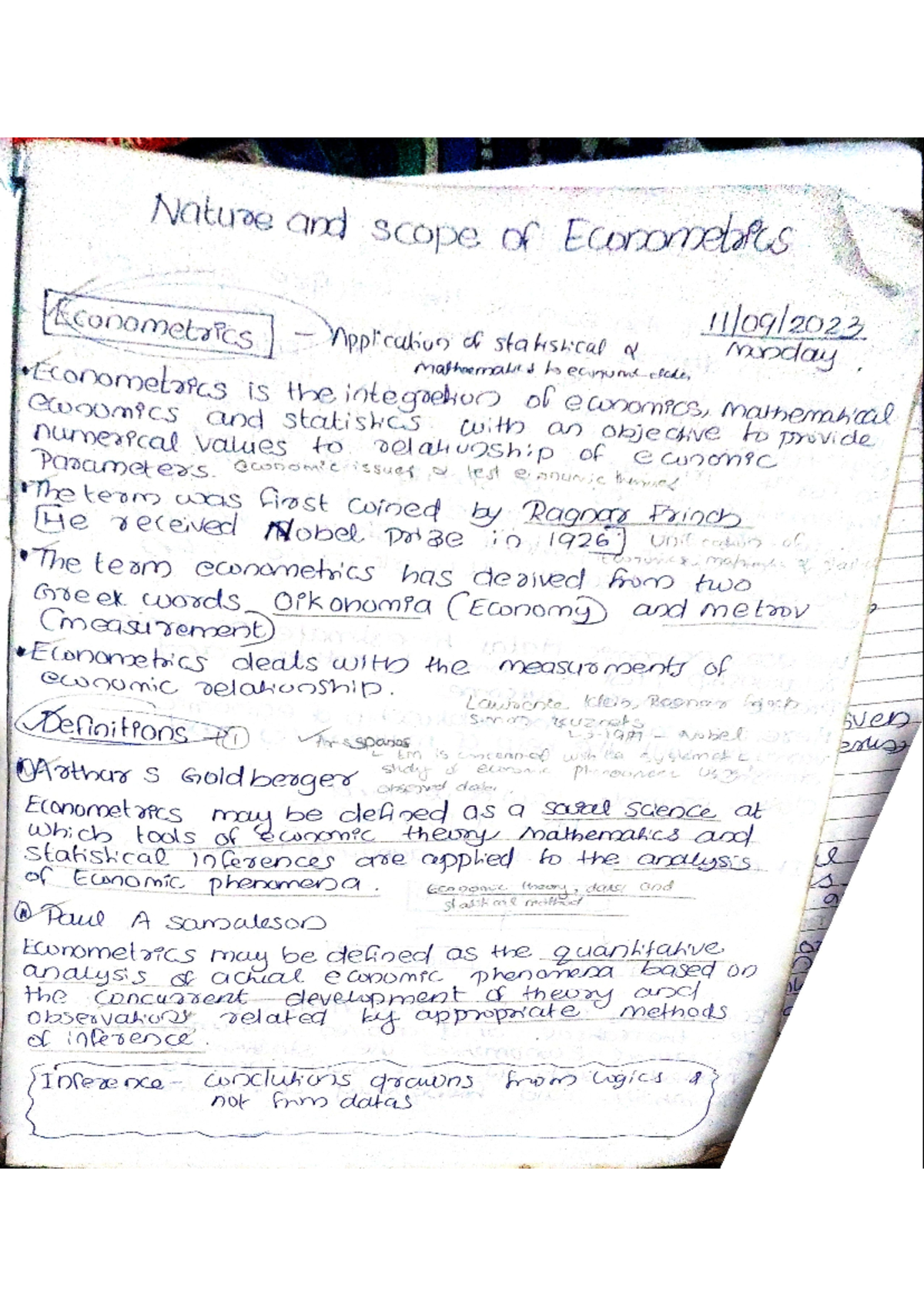 Econometrics Nature And Scope Of Econometrics Econometrics Application Of Statistical