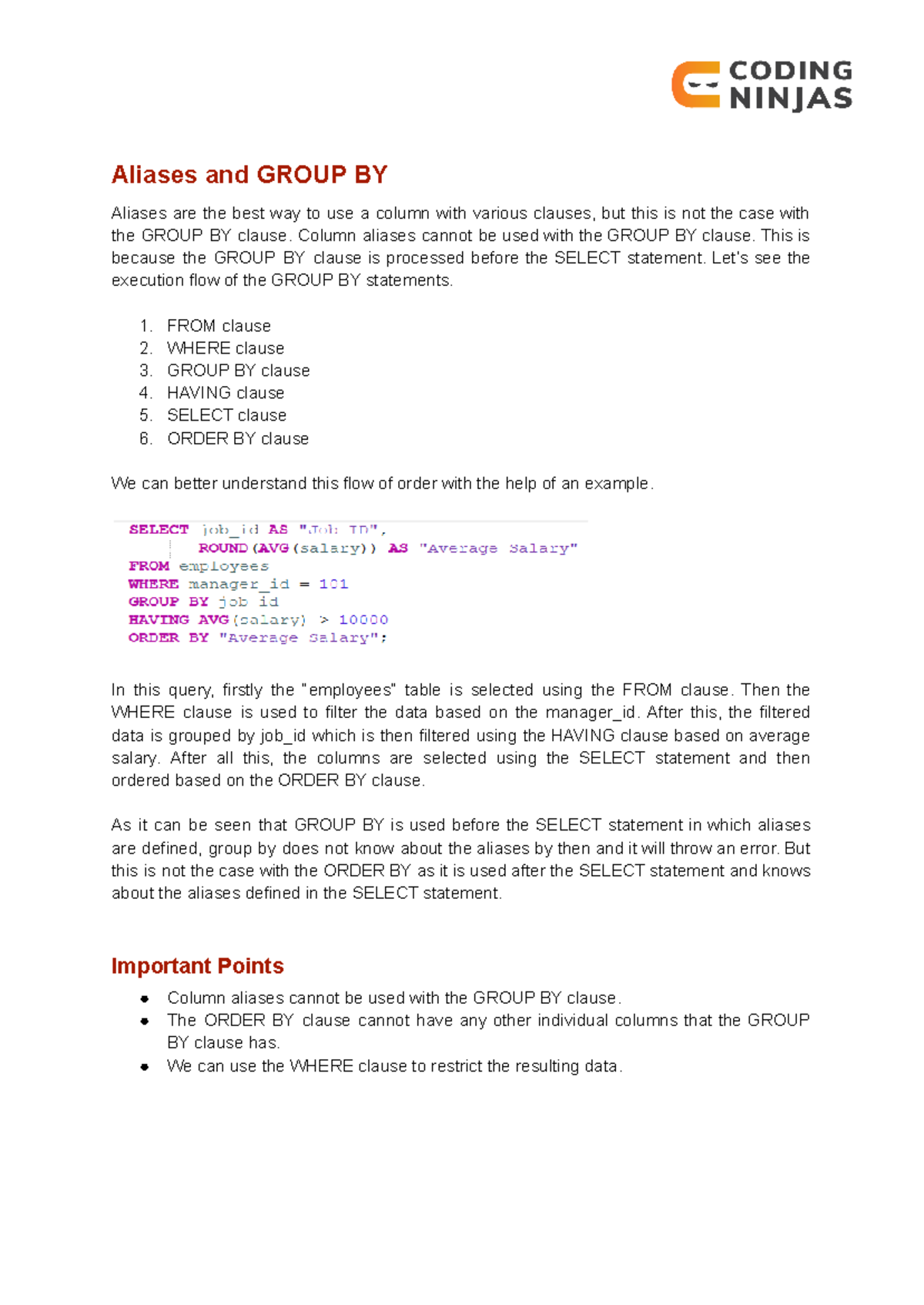 Aliases And Group By Aliases And Group By Aliases Are The Best Way To