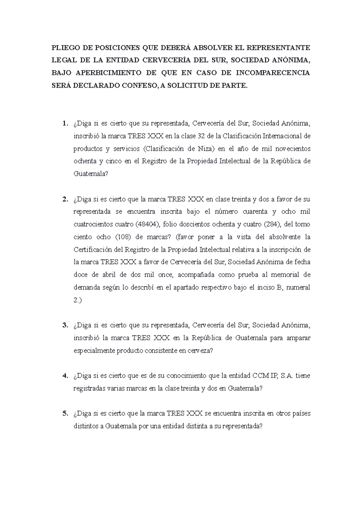 Posiciones Lic Héctor rev - PLIEGO DE POSICIONES QUE DEBERÁ ABSOLVER EL ...