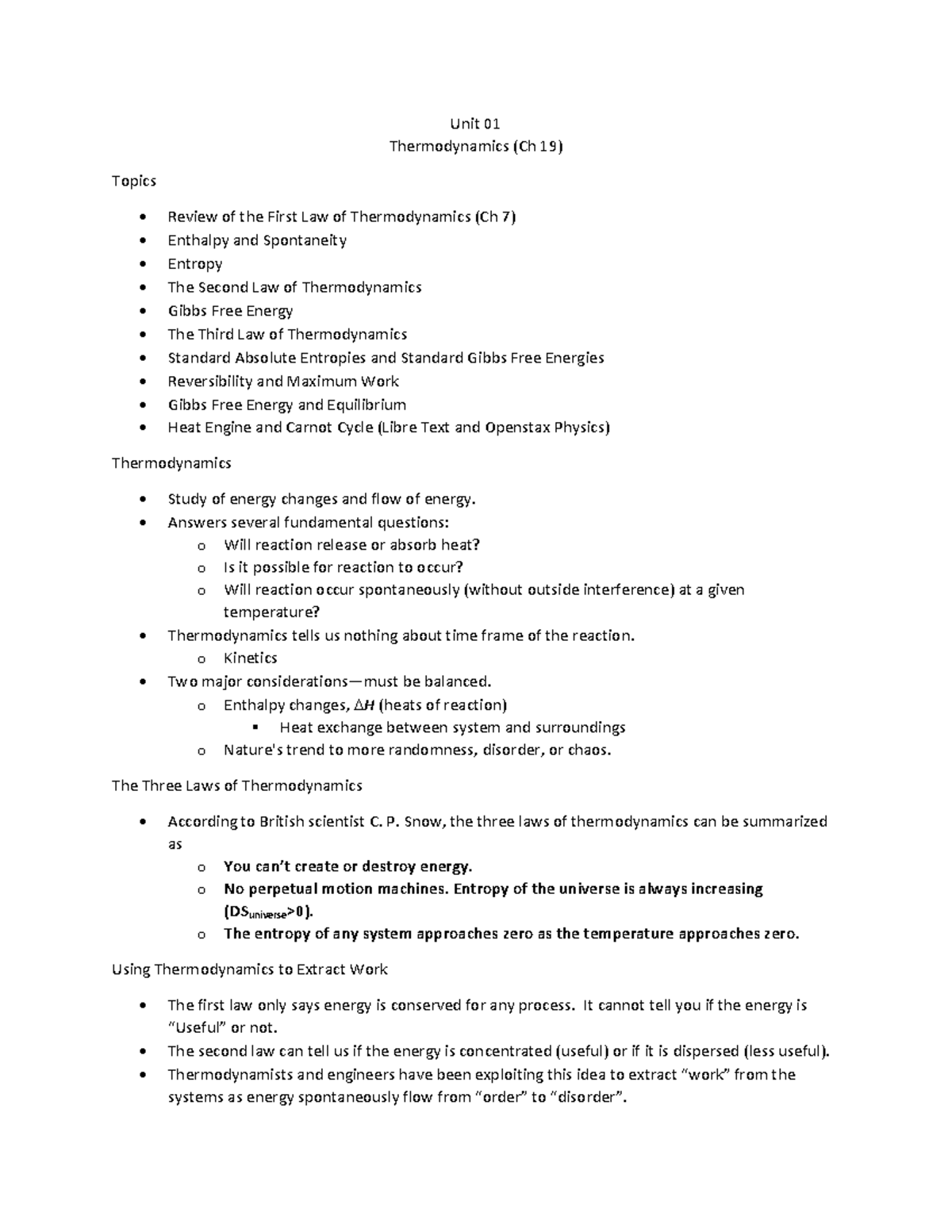 Unit 01 Thermochem - Chemistry 2 notes on unit 1 - Unit 01 ...