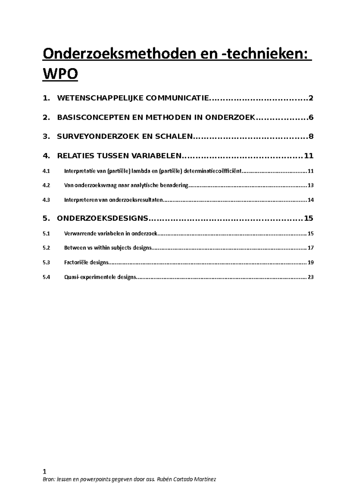 WPO onderzoeksmethoden en -technieken - Onderzoeksmethoden en ...