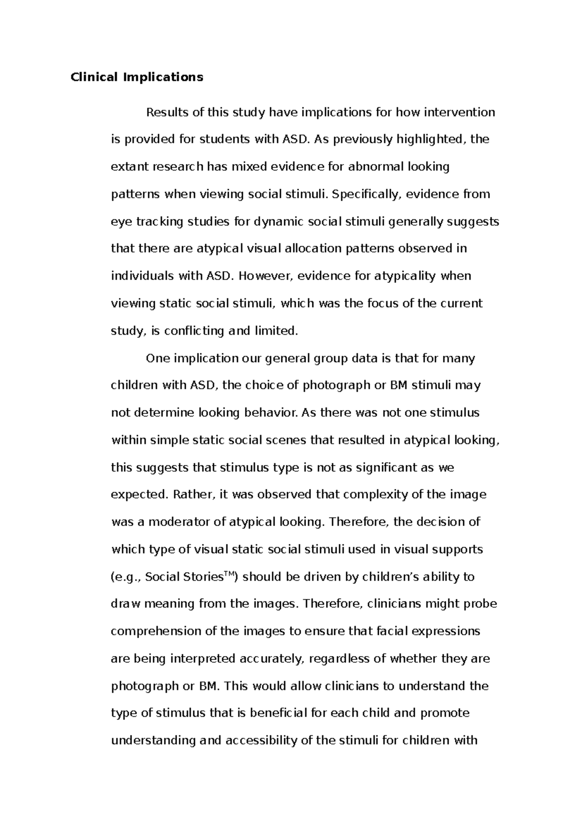 Clinical Implications - Clinical Implications Results of this study ...