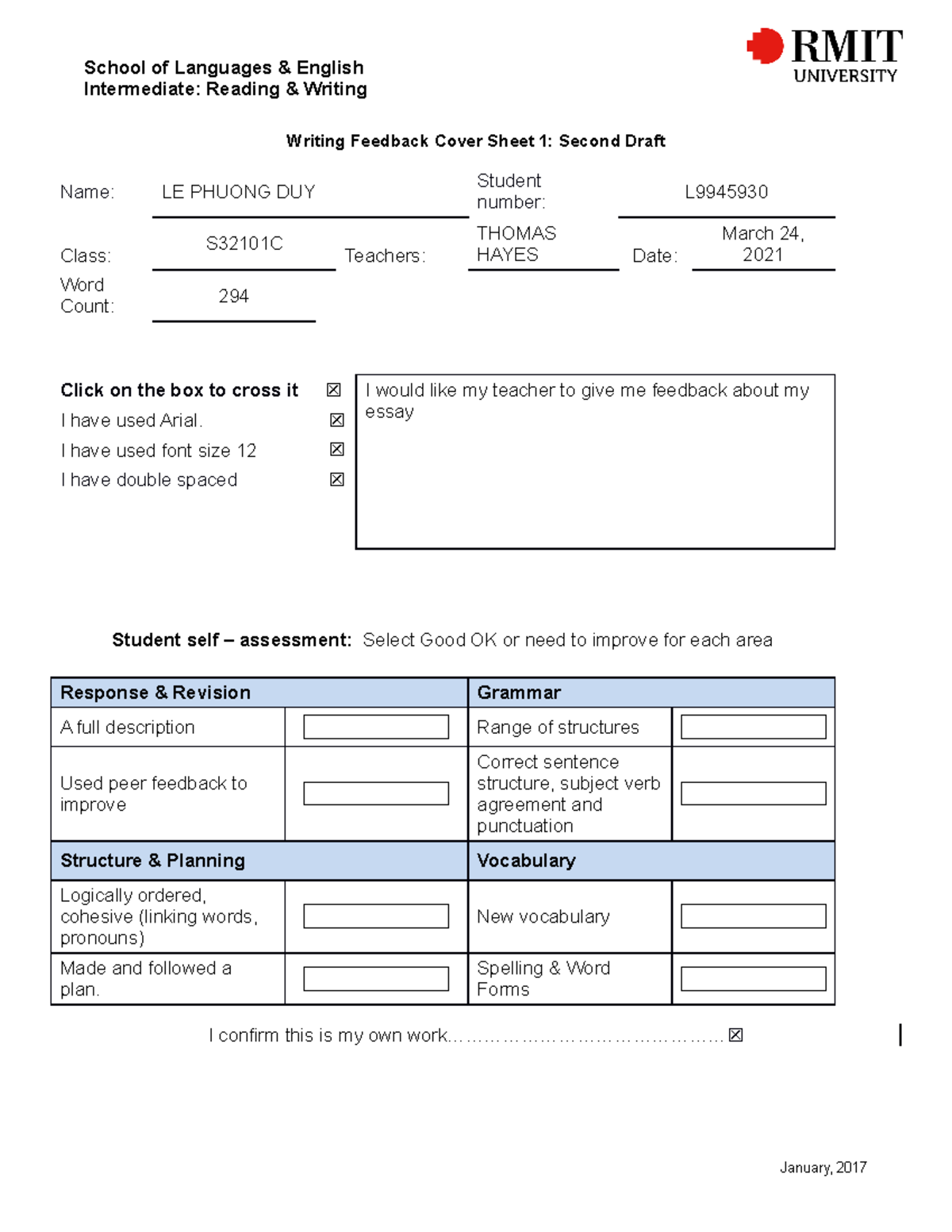 LE Phuong DUY – Writing Task 3 - School of Languages English ...