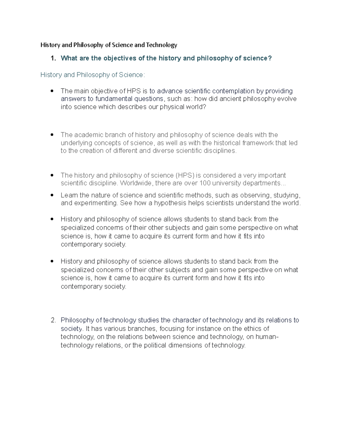 History and Philosophy of Science and Technology 2 - The history and ...