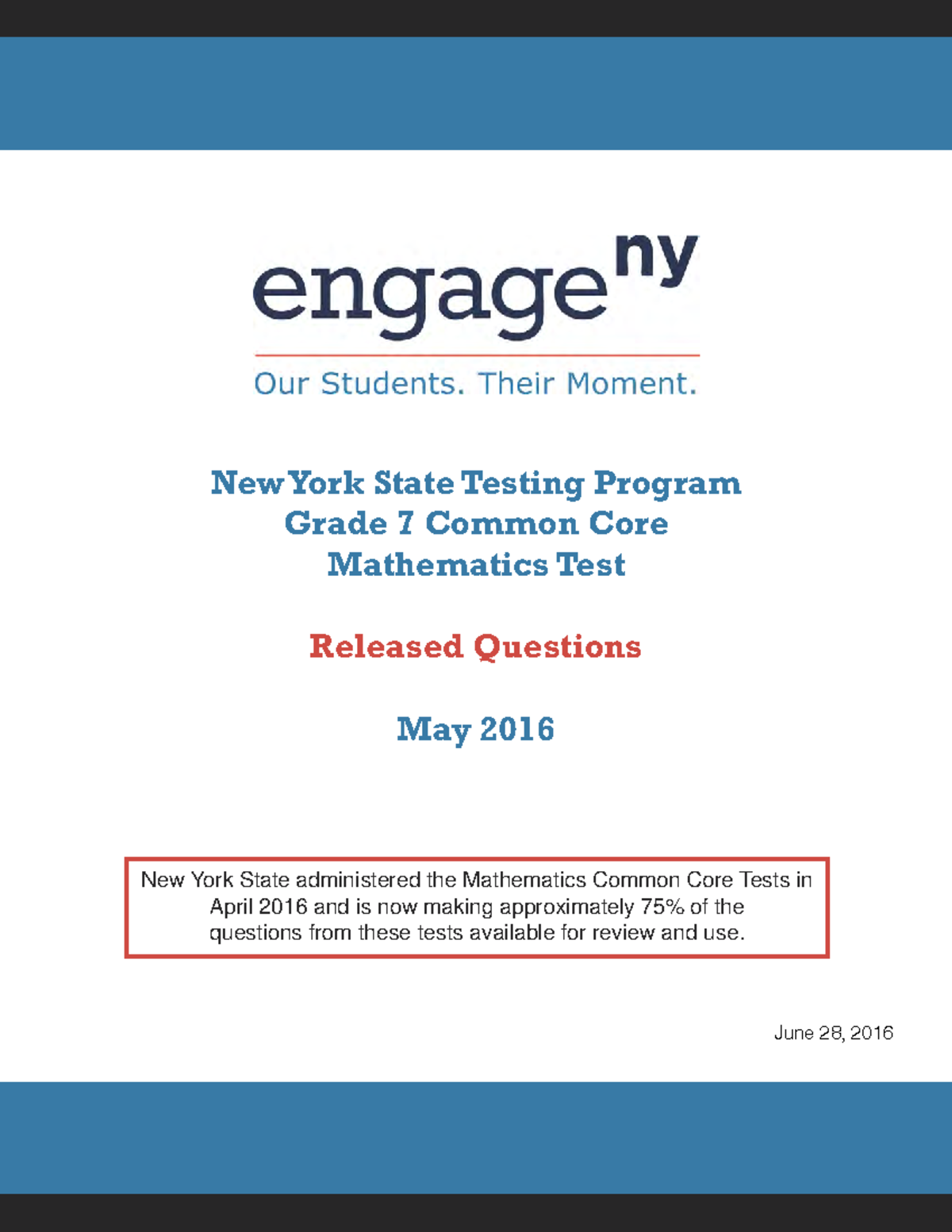 2016 released items math g7 - New York State Testing Program Grade 7 ...