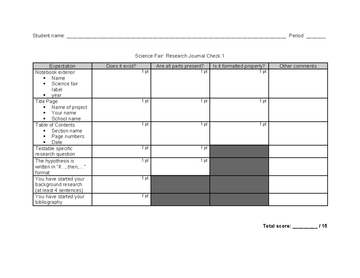 Journal Check 1 Rubric - a course about books - Student name: - Studocu