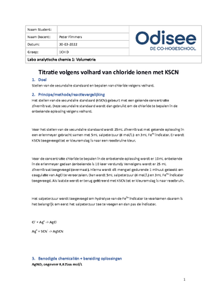 Handleiding Verwerken VAN Meetresultaten MET Excel AAN DE HAND VAN EEN ...