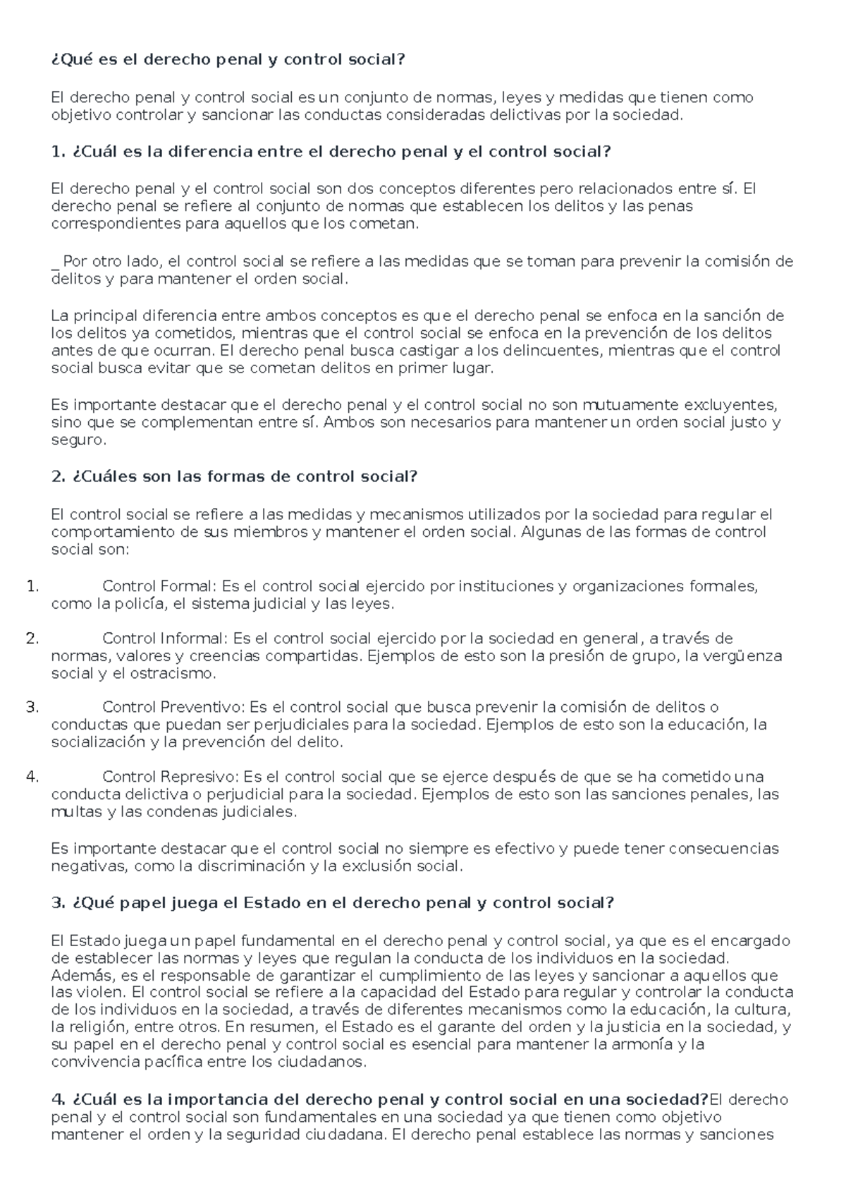 Unidad 1 Penal Explicado - ¿Qué es el derecho penal y control social ...