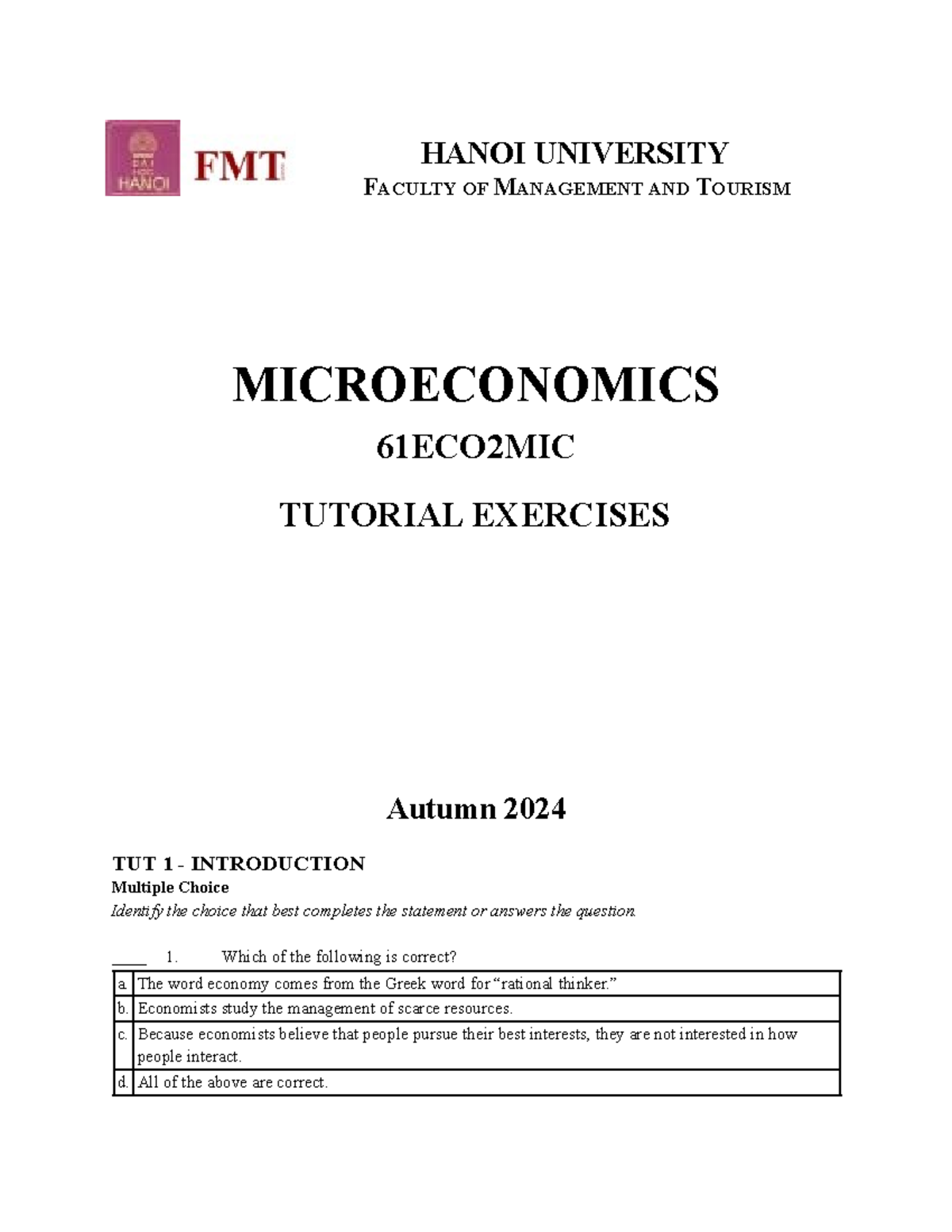 Handout MIC Tut K23 - fffffffffffffffff - HANOI UNIVERSITY FACULTY OF ...