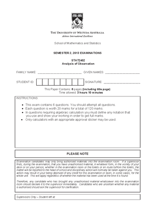 Lab 5 solu - solution for assignment - STAT2402: Week 5 Computer Laboratory Getting Started: Log ...