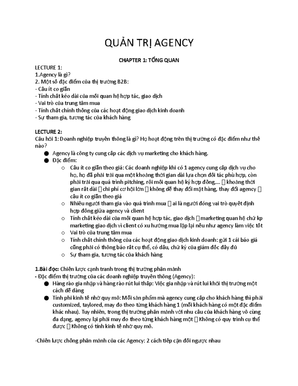 Quản trị Agency tổng hợp kiến thức - QU N TR AGENCYẢ Ị CHAPTER 1: T ỔNG ...