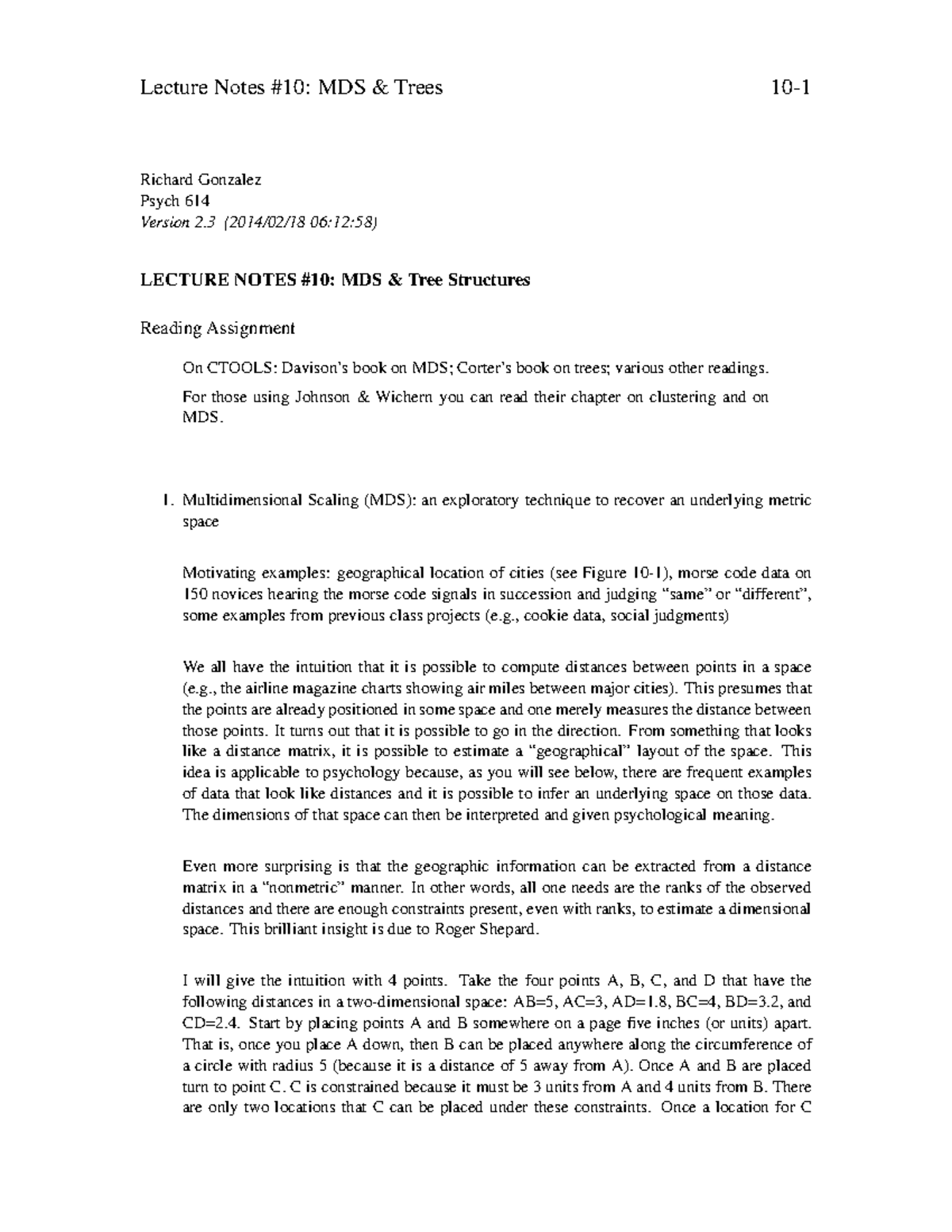 Lecture notes, lectures 10-13 - Lecture Notes MDS Trees Richard ...