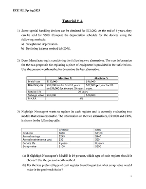 Problem Set 4 Questions - ECE 192, Spring 2019 1 Problem Set 4 Dunn Manufacturing is considering ...