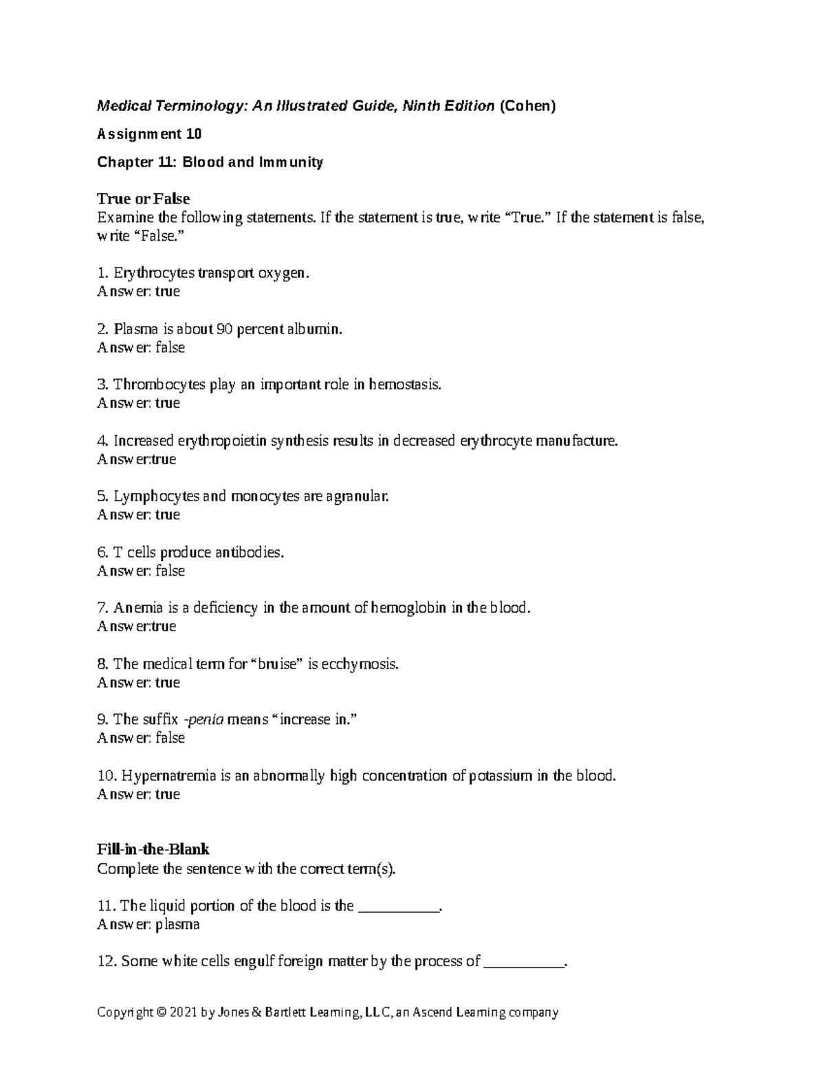 Assingment 10 Ch 11 Eunice Ogukwe - Google Docs - Medical Terminology: An Illustrated Guide ...