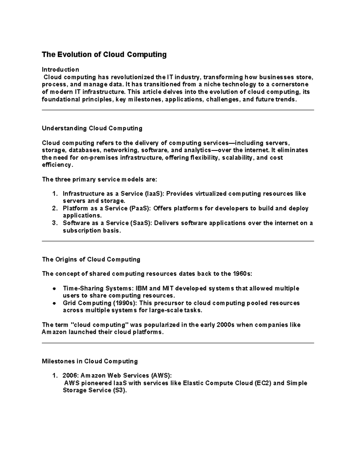 The Evolution of Cloud Computing - The Evolution of Cloud Computing Introduction Cloud computing ...