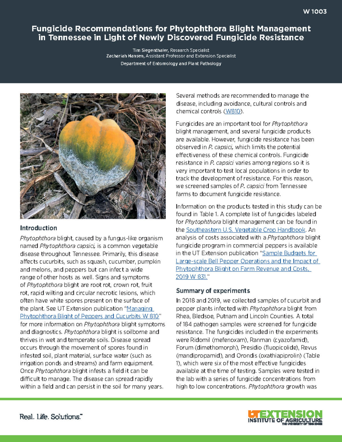 W1003 - RESEARCH PAPER - 1 Fungicide Recommendations for Phytophthora ...
