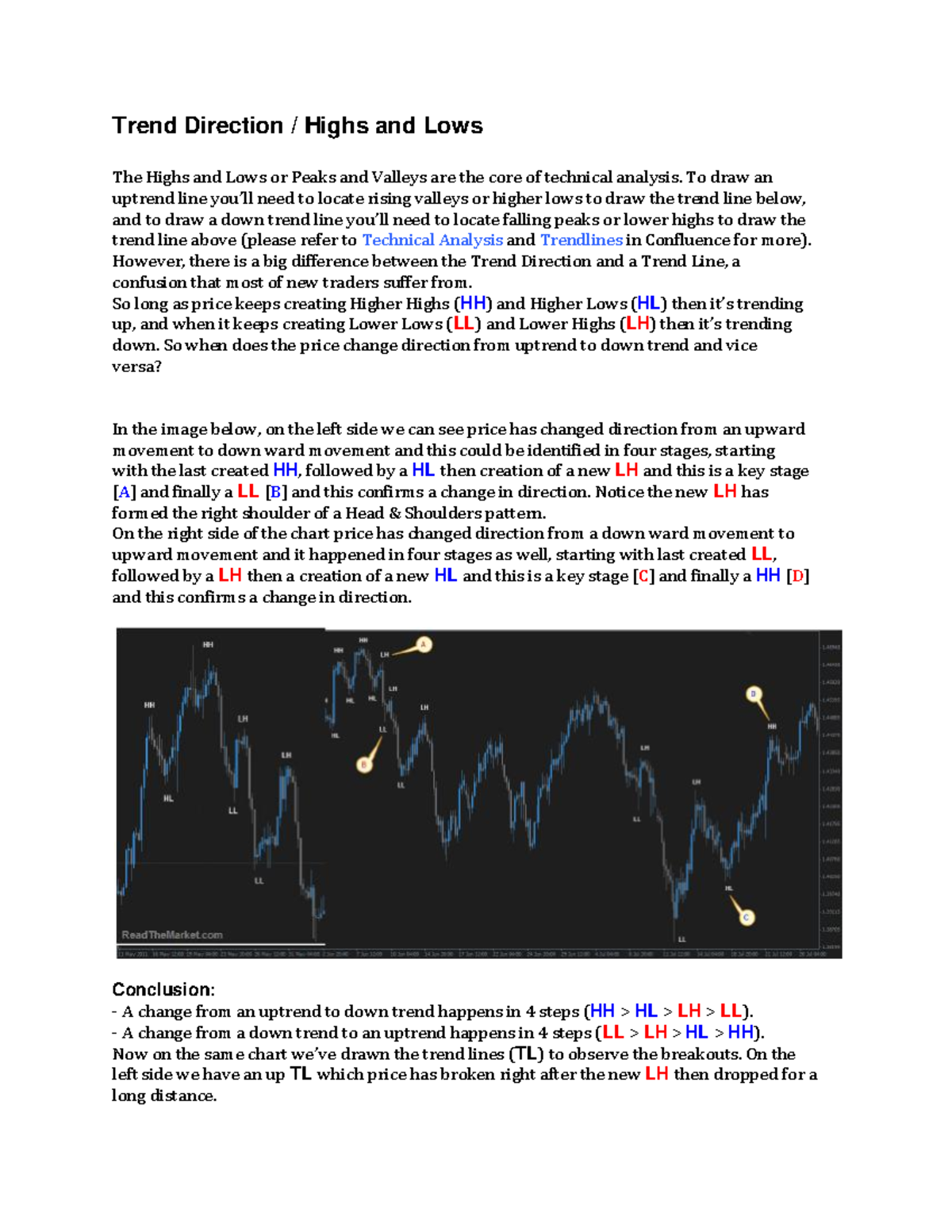 Pdfcoffee - QM setup guid 123 - Trend Direction / Highs and Lows The ...