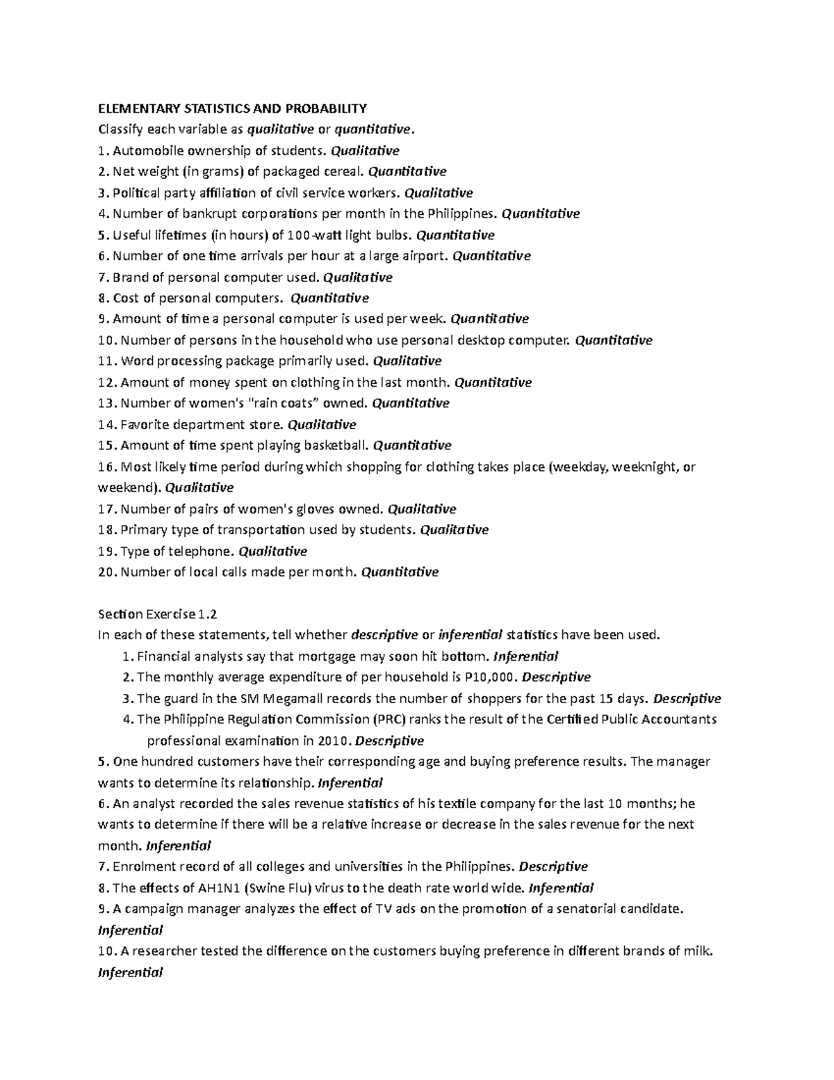 Elementary Statistics And Probability Quantitative And Qualitative elementary-statistics-and-probability-quantitative-and-qualitative