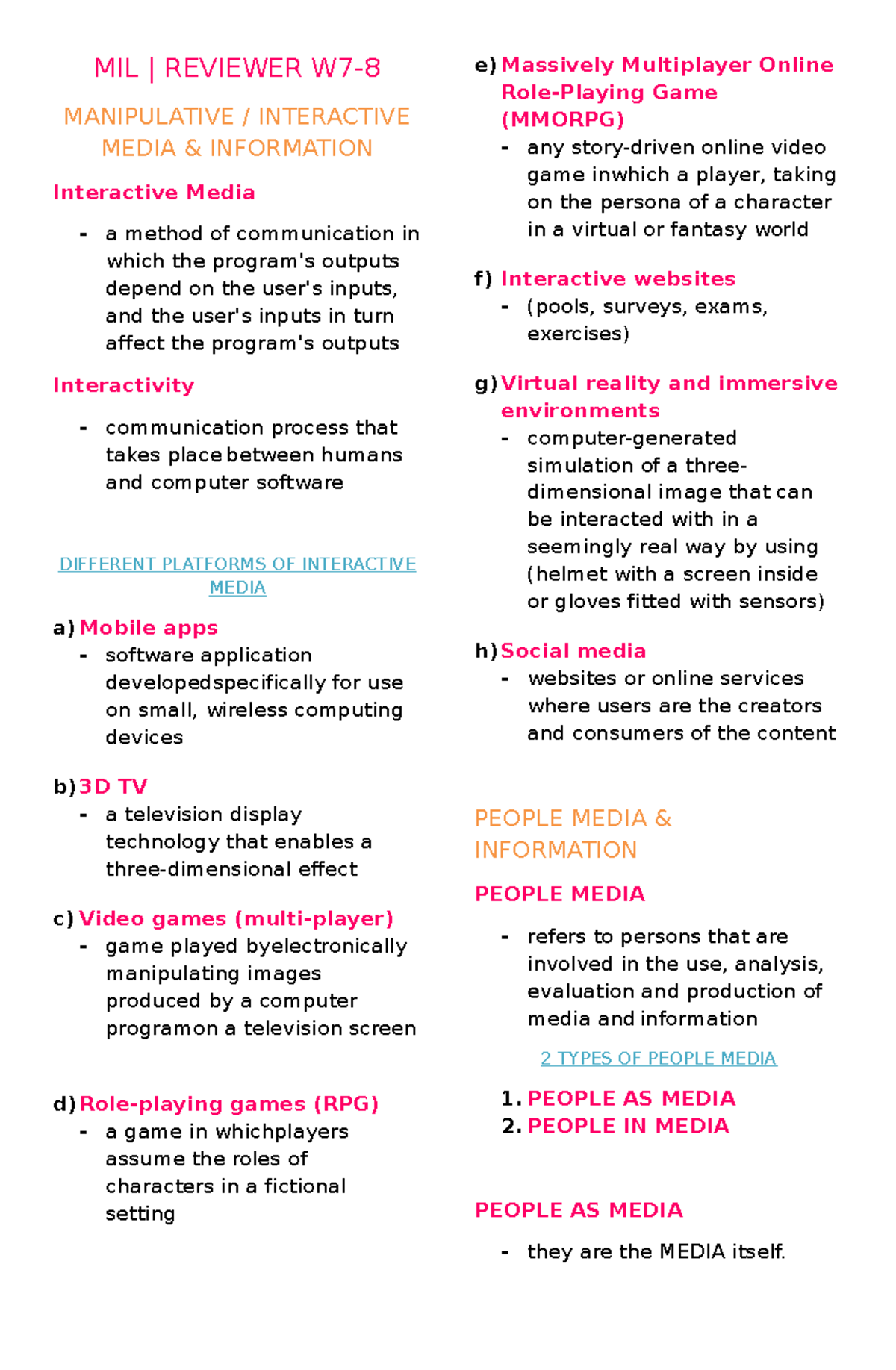 MIL W7-8 Manipulative People Media - MIL | REVIEWER W7- MANIPULATIVE ...