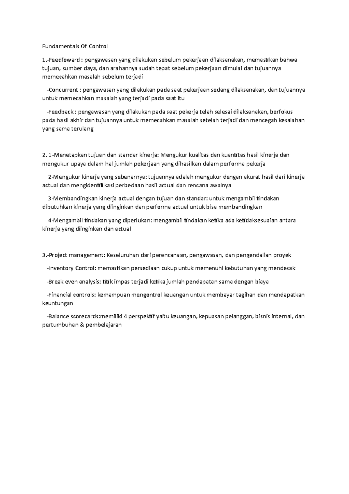 Tugas DDM Week14 - Summaries - Fundamentals Of Control 1.-Feedfoward : pengawasan yang dilakukan ...