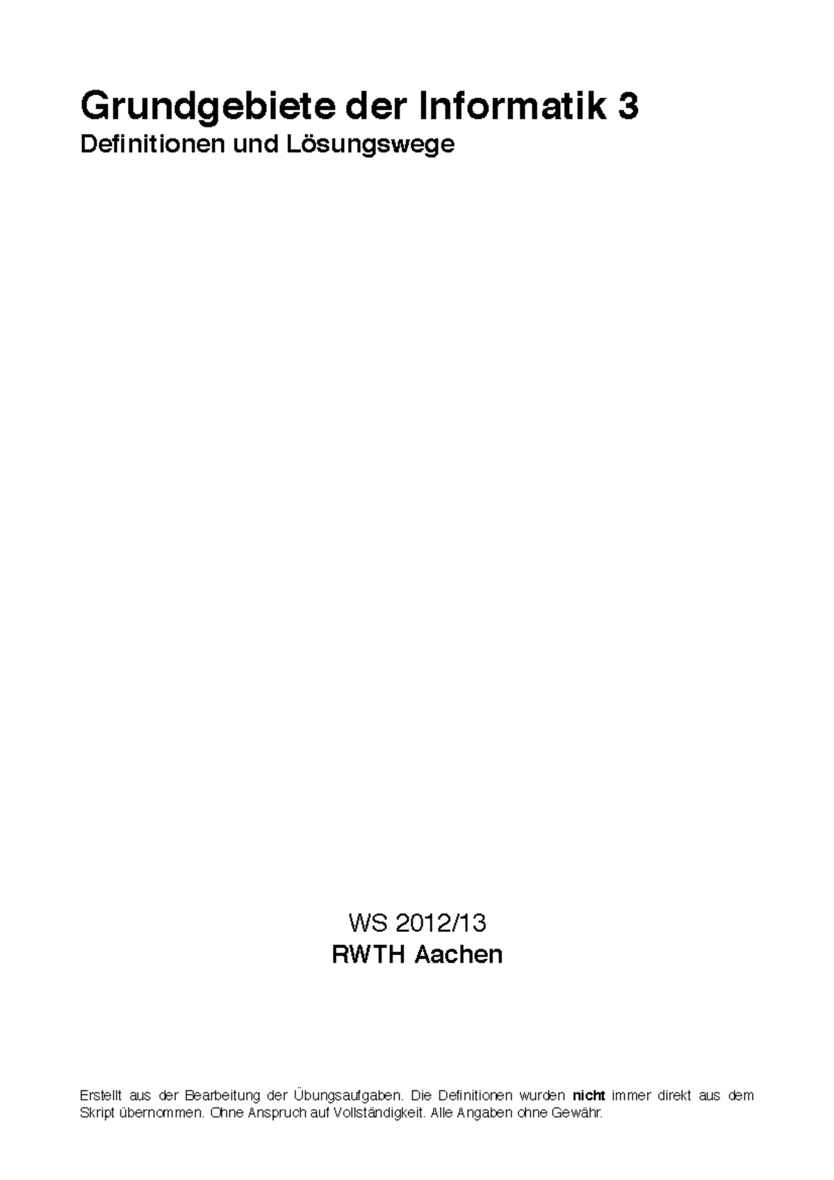 Info3 Definitionen und Lösungswege - Grundgebiete der Informatik 3 ...