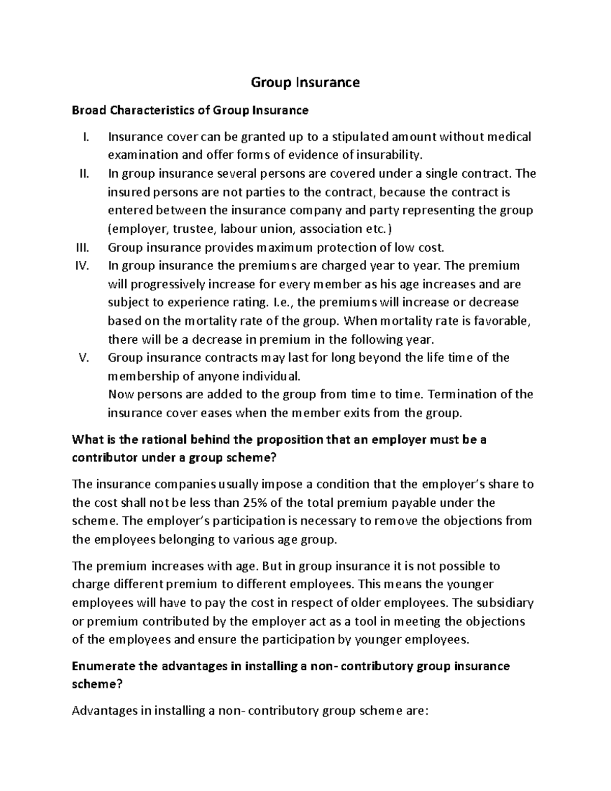 Principles of Insurance-module 3&4 - Group Insurance Broad ...