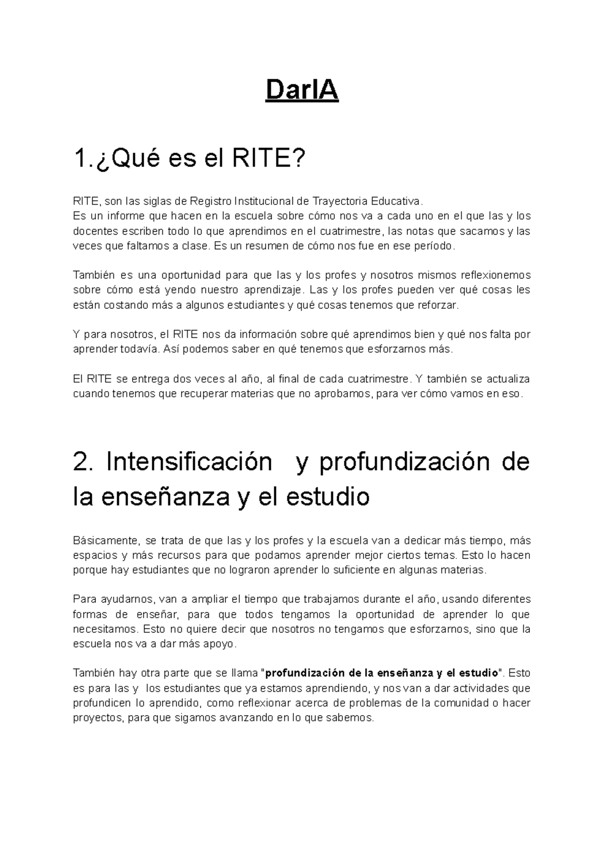 Dar IA - Nosé wuebwjejsj - DarIA 1.¿Qué es el RITE? RITE, son las ...