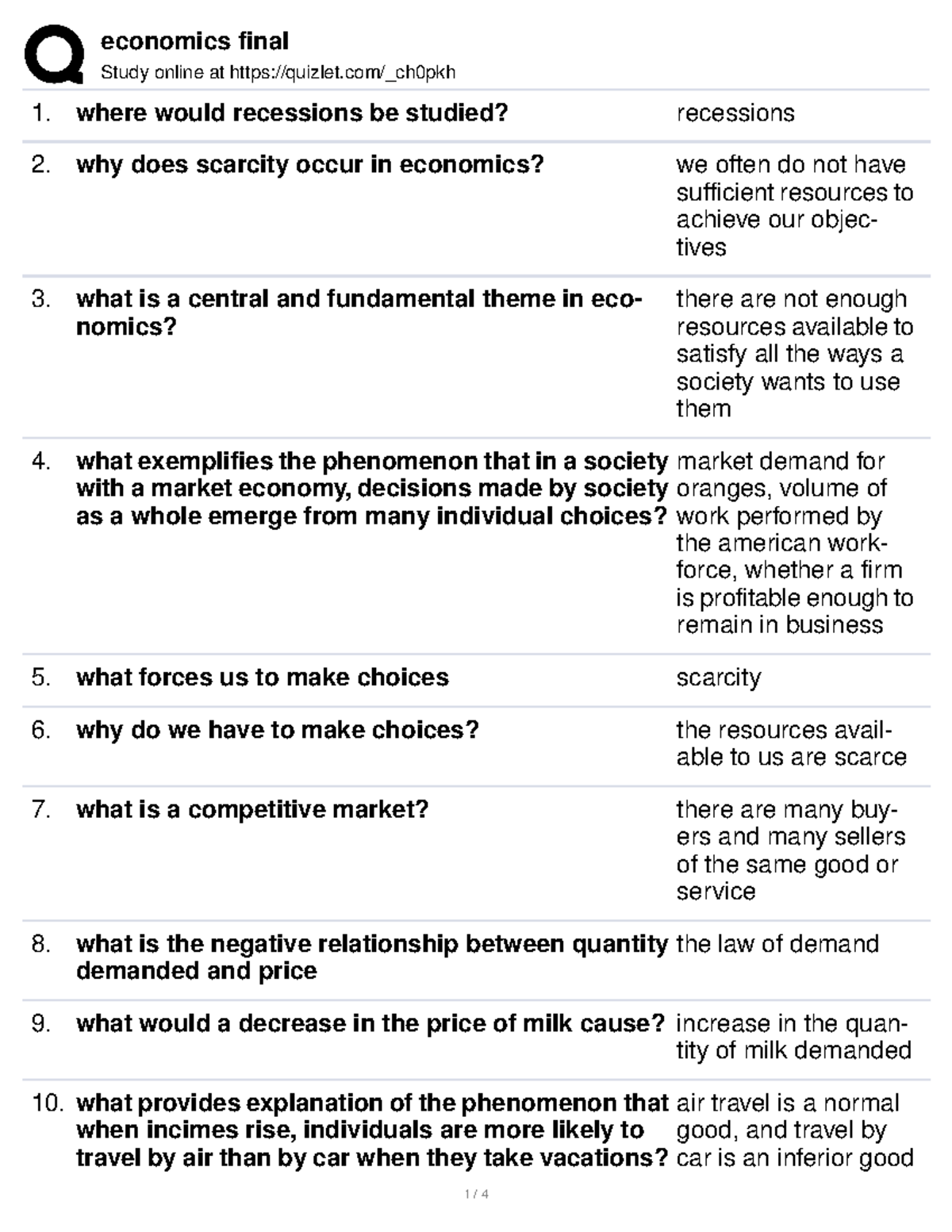 economics final exam - Study online at quizlet/_ch0pkh where would ...