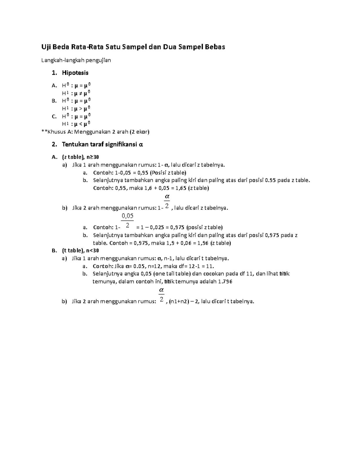 Statistika Parametrik - Uji Beda Rata-Rata Satu Sampel dan Dua Sampel ...