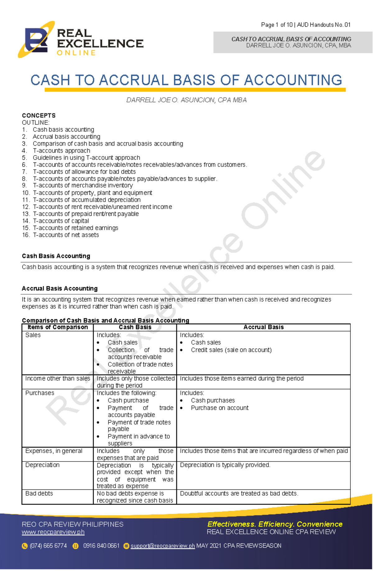 AP 01 REO HO Cash to Accrual Basis - Real Excellence Online REO CPA ...