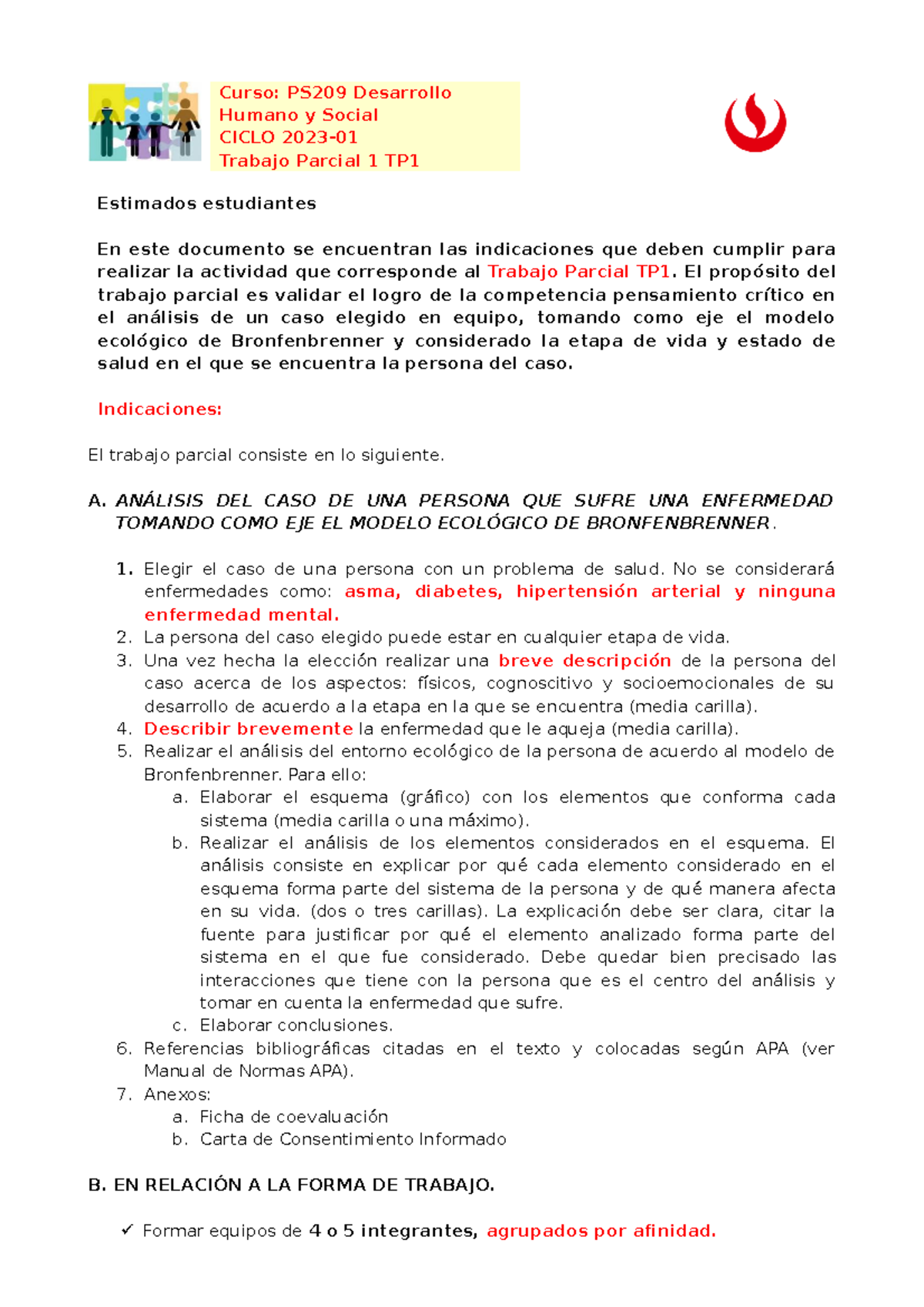 Guía del TP1 PS347 DHS 2023 -01 (1) - Curso: PS209 Desarrollo Humano y Social CICLO 2023 ...